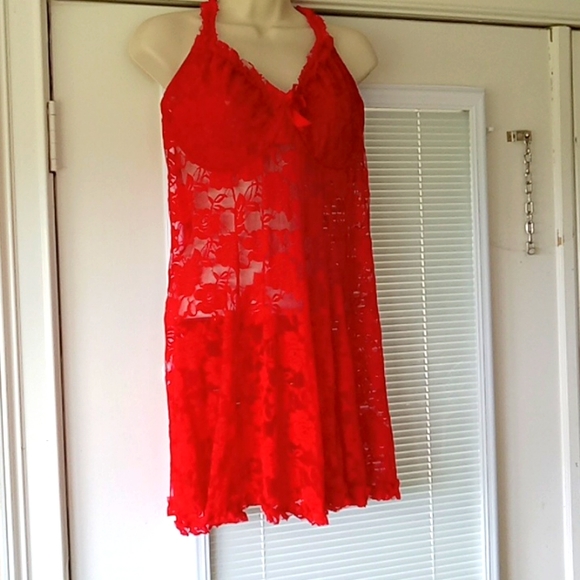 Intimates & Sleepwear | Sexy Elegant Red Lace Nightgown | Poshmark